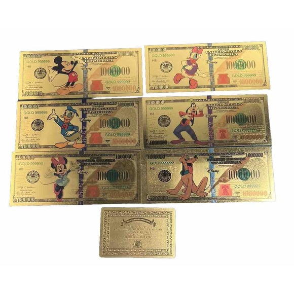 Unbranded | Accents | 24k Gold Foil Plated Disney Princess Banknote Set ...